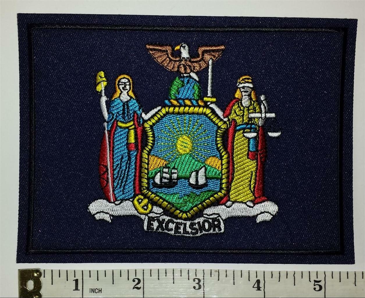 1 NEW YORK STATE FLAG EXCELSIOR CREST TRAVEL TOURIST TOURISM PATCH | eBay