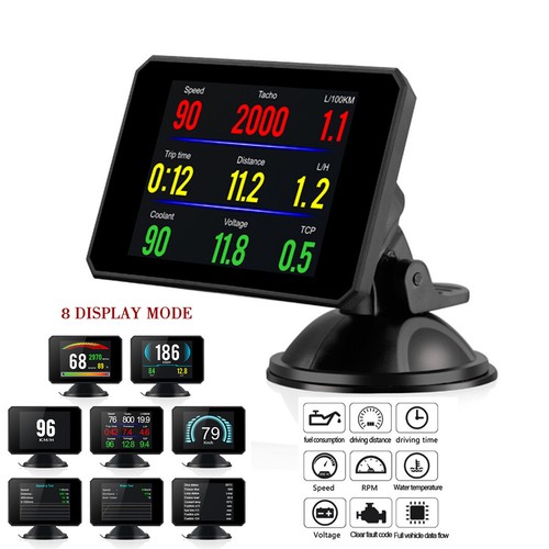 Trip Computer HUD OBD2 Gauge Speed Voltage Meter Fuel Water Temp ...