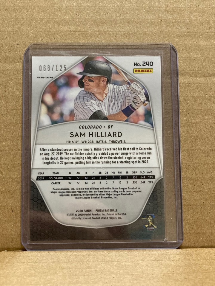 Sam Hilliard 2020 Panini Prizm Green Rookie RC /125 #240 | eBay