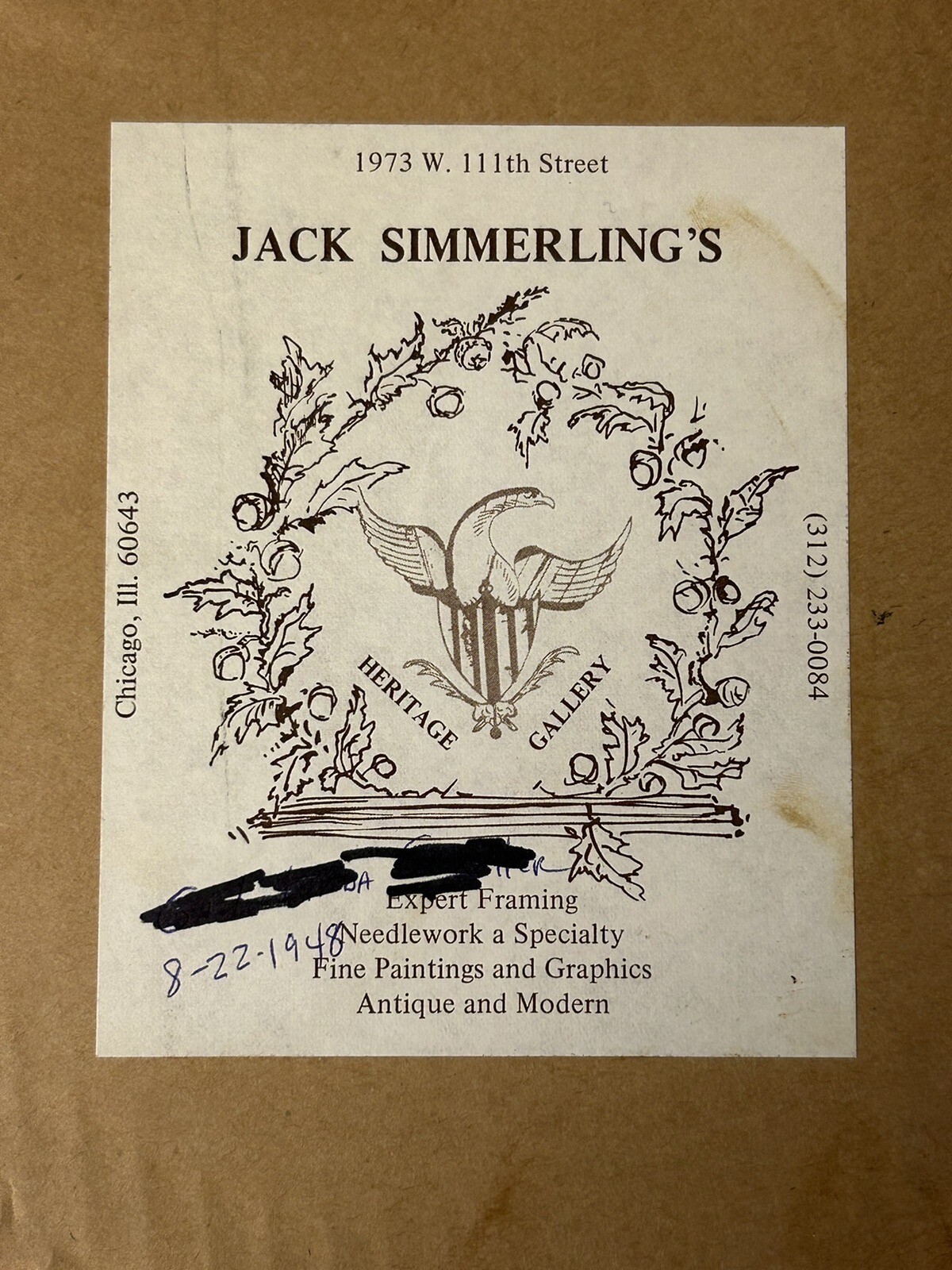 Jack Simmerling's Oval Framed Baby Picture Chicago Artist Label On The ...