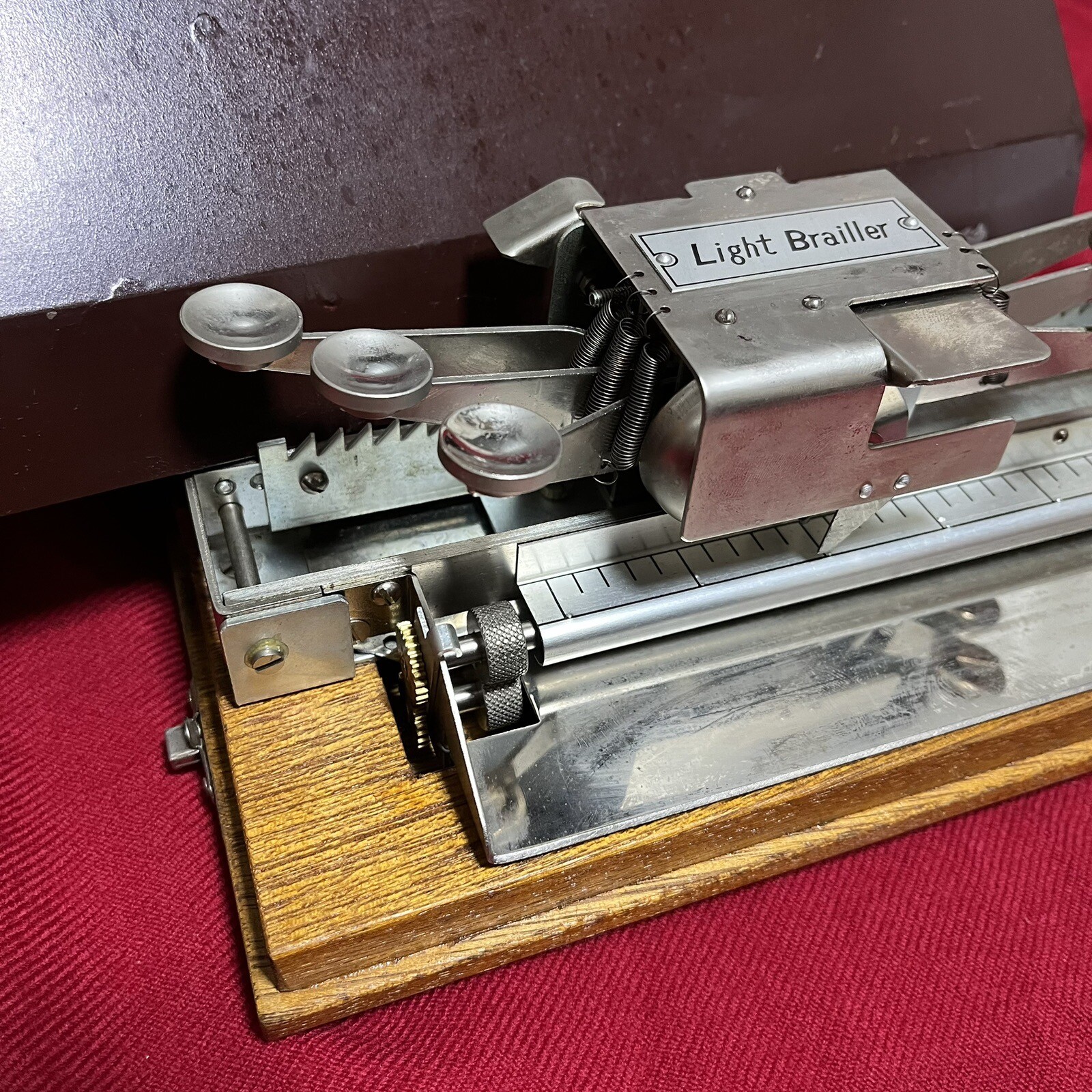 Light Brailler Old Typewriter for create braille JP antique wood Tested ...