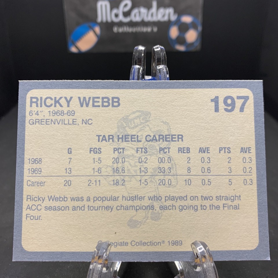 1989-90 North Carolina Collegiate Collection Ricky Webb #197 | eBay