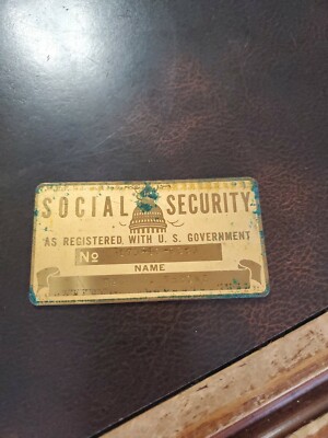 Vintage Brass / Metal Social Security Card | eBay