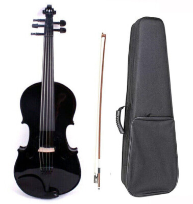 Black 5 string Viola 16.5 inch full size Maple Spruce wood ebony ...