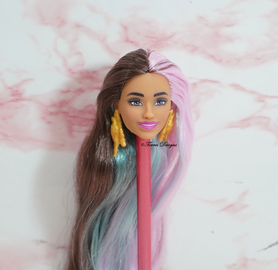 New Barbie Extra Fly Safari AA Beach Curvy Doll Head for OOAK Repair ...