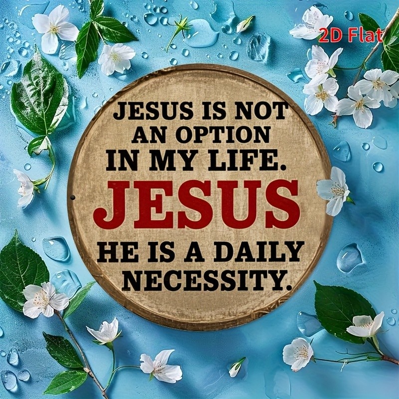 2D Flat, Vintage-Inspired Jesus Inspirational Quote Tin Metal Signs ...