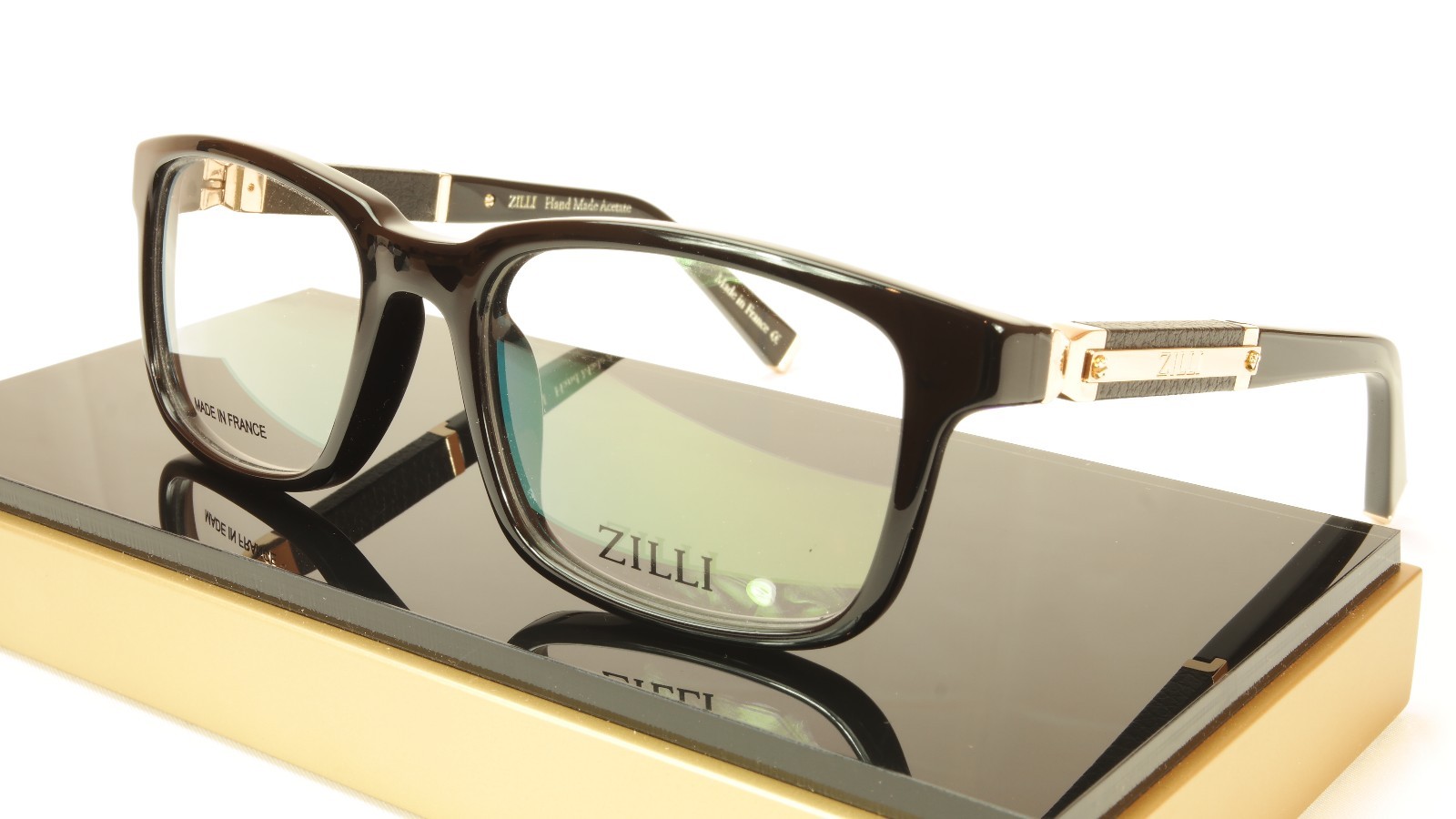 ZILLI Eyeglasses Frame Acetate Leather Titanium France Hand Made ZI ...