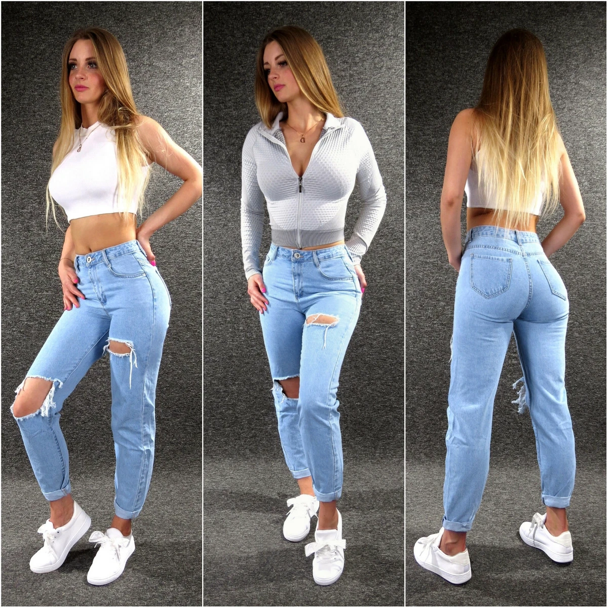 Silbe Minze Dunst Damen Jeans Löcher Krause Ale Stange