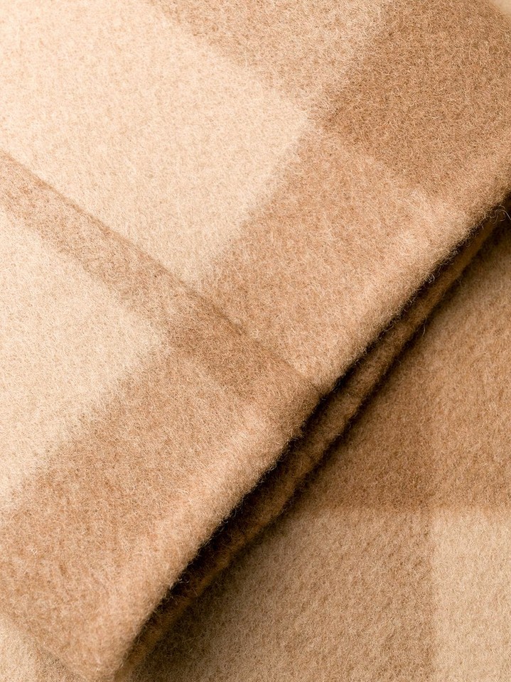 Theory Overlay Check DF Double Face Wool Coat Camel Multi Size XL 14-16 ...