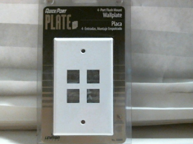 Leviton Quickport Single Gang White 4-port Faceplate Keystone Wall ...