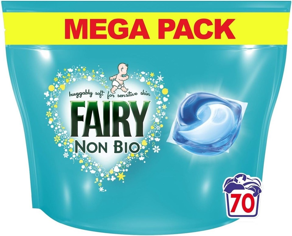 FAIRY Non Bio Platinum Pods Pack Sensitive Skin Laundry Detergent Pods ...