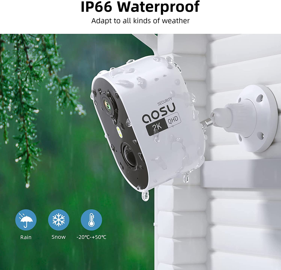 2K Security Cameras Wireless Outdoor, Battery Powered for Home Security ...