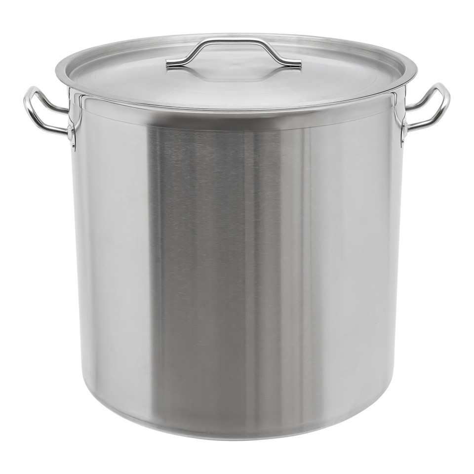 100 Quart Large Stock Pot Stainless Steel w/ Lid for Restaurant Kitchen ...