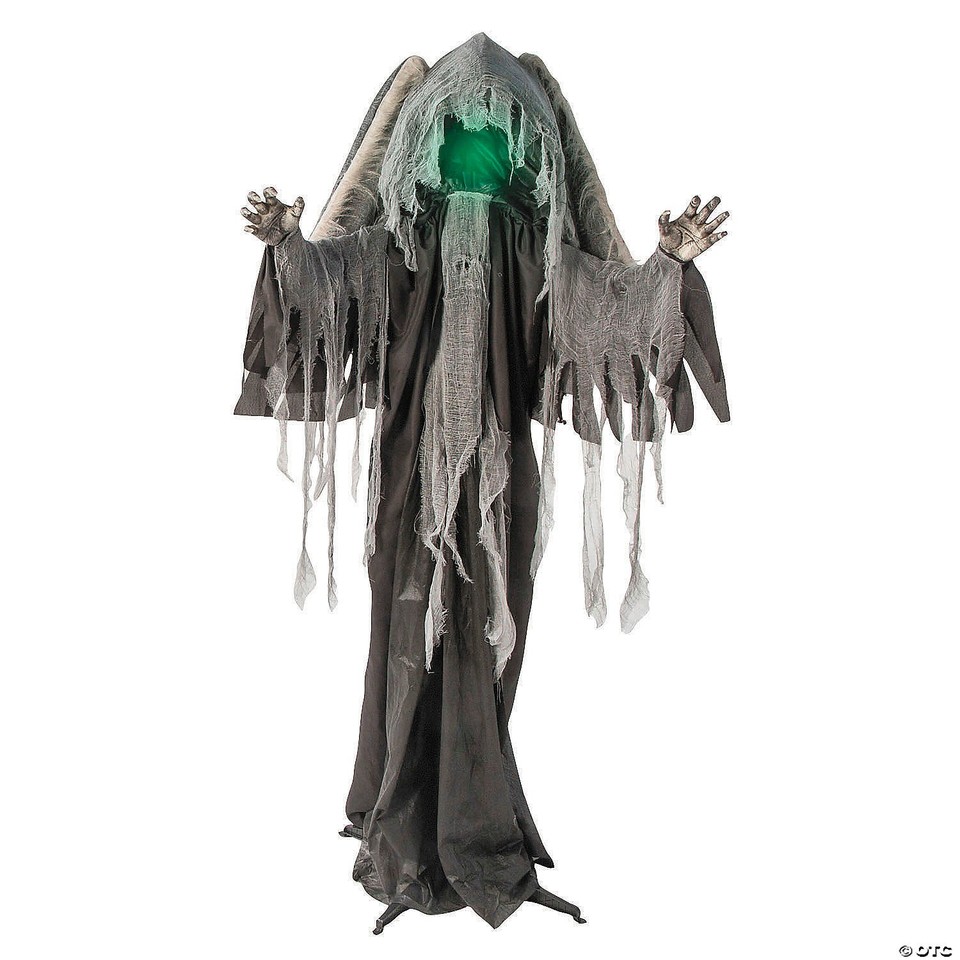 5 Ft 8" Graveyard Reaper w Animated Wings Halloween Haunted Spirit Prop ...