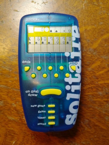 Radica Pocket Solitaire Electronic Handheld Card Game 1998 Blue Small ...