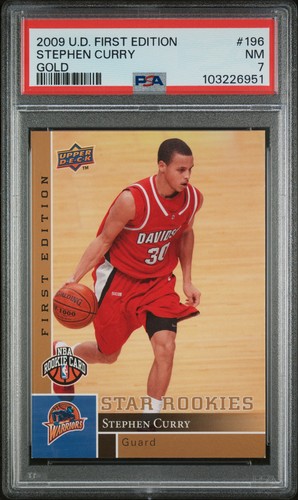 2009 UPPER DECK FIRST EDITION GOLD #196 STEPHEN CURRY ROOKIE RC PSA 7 ...