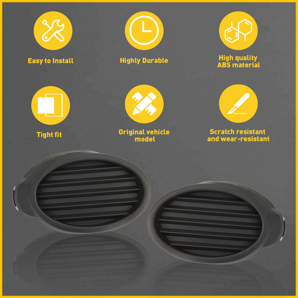 2x Fog Light Hole Covers Black Front Bumper Trim for 2012 2013 2014 ...