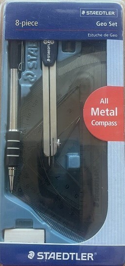 Staedtler 8-Piece Geometry Math Student School Set w/Metal Compass | eBay