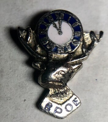 Vintage BPOE Elks Fraternity Pin Silver Tone Blue and White Enamel No ...
