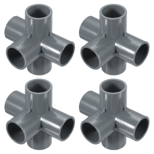 4 Pcs PVC Fitting, 5 Way PVC Fitting 25mm PVC Connectors Elbow Coupling ...