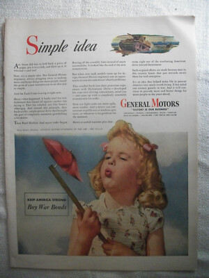 VTG 1944 Orig Magazine Ad GM GMC Auto Simple idea Young Girl WW2 | eBay
