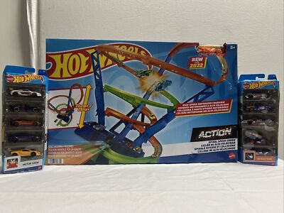 Hot Wheel Action Spiral Speed Crash Track Set With Motorized Booster ...