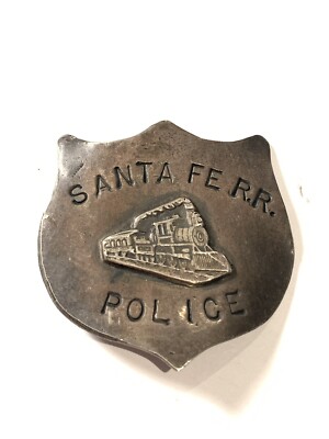 Vintage Coin Silver Santa Fe Railroad Police Badge | eBay