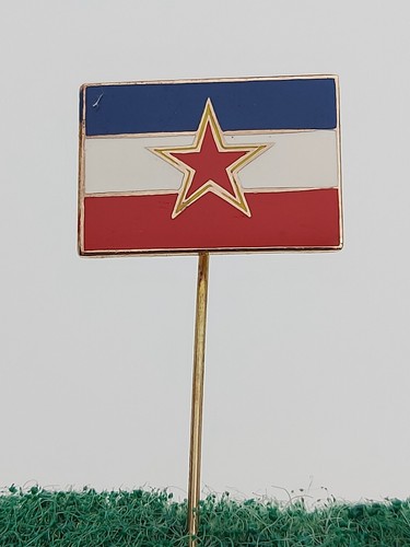 Yugoslavia national flags, coat of arms, vintage metal pin, badge ...