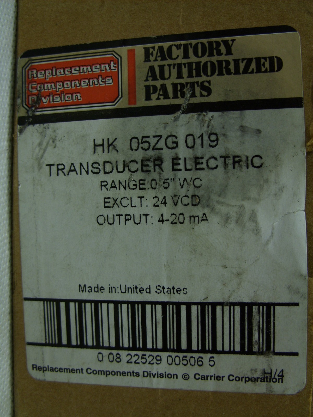 OEM Carrier HK05ZG019 Pressure Transducer HK05ZG010 HK05ZG008 641-122 ...