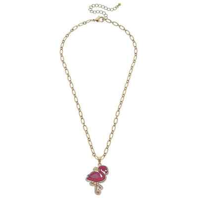 Flamingo Patch Pendant Chain Link Necklace | eBay