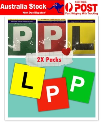 2pcs Learner Driver Reusable Sticker 150mm Yellow L Plate Green P Red P ...
