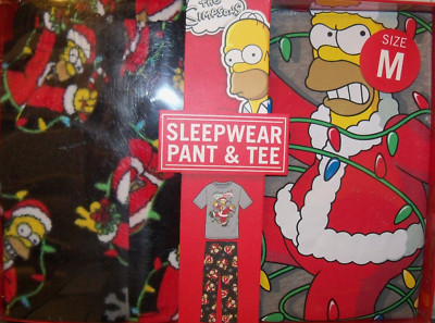 Homer Simpson The Simpson's Pajama Pants Lounge PJ 2 Piece Set Mens ...