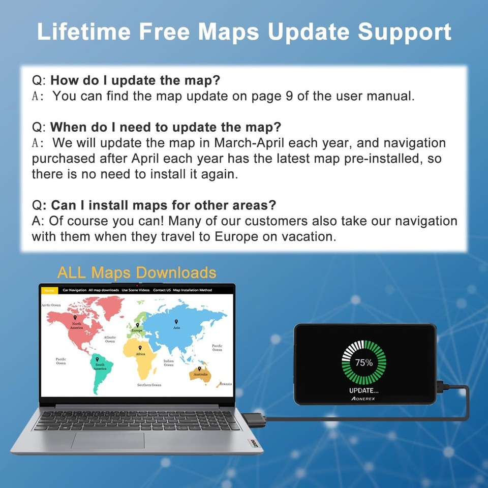 New Car Truck GPS Navigation 7 Inch Touch Screen Maps Spoken Direction ...
