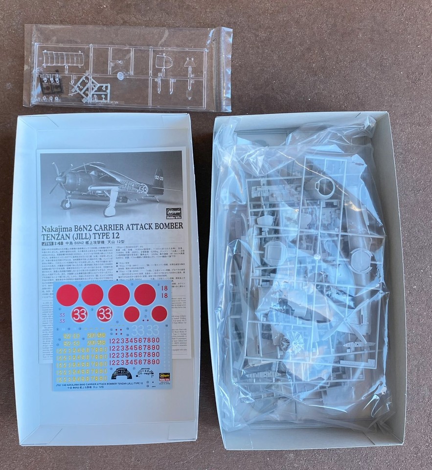 Hasegawa Nakajima B6N2 Tenzan (Jill) Type 12, 1/48 Scale Model Kit ...