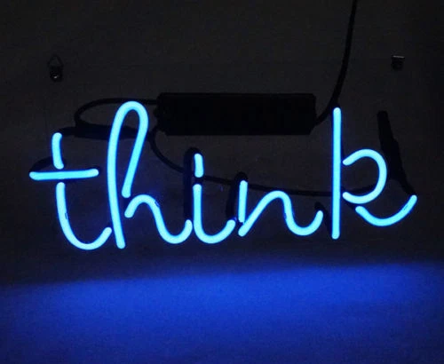 Blue Neon Lights Words