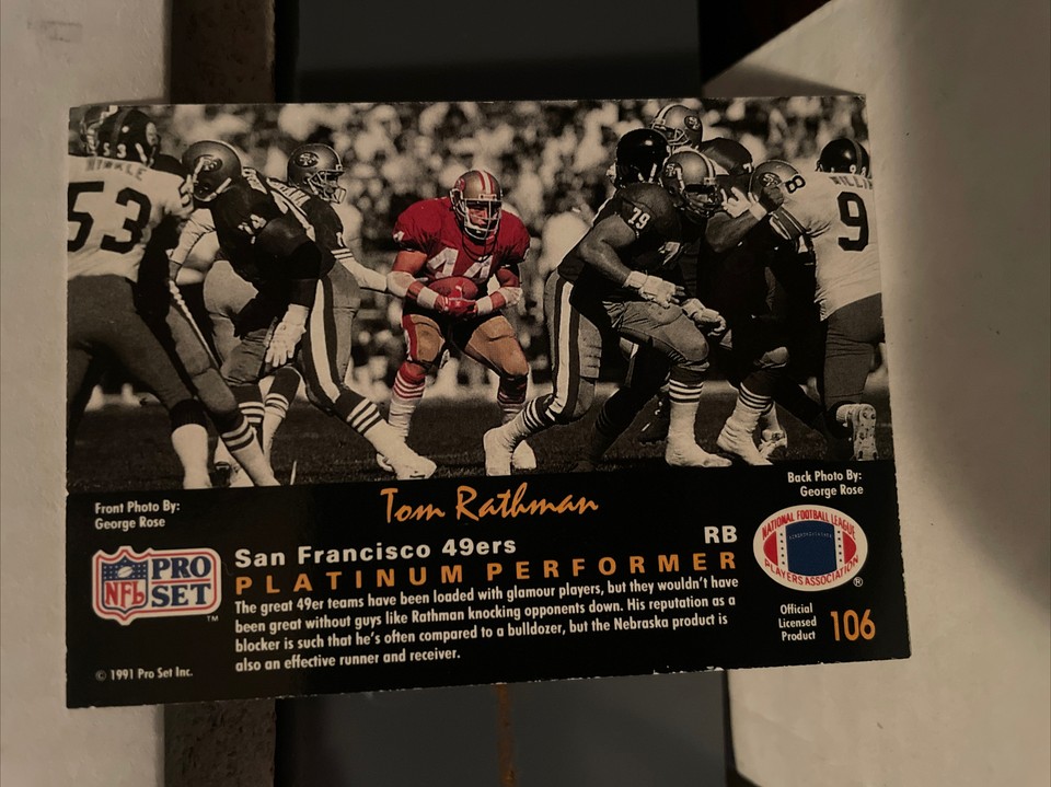 Tom Rathman -Nebraska- San Francisco 49ers Autographed Card | eBay