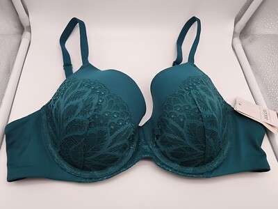 Auden Women 38B Tshirt Bra Underwired Dark Teal Lace Full Coverage ...