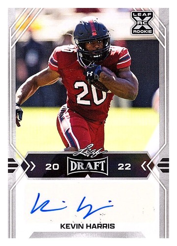2022 Leaf Draft Auto #BA-KH1 Kevin Harris Rookie New England Patriots ...