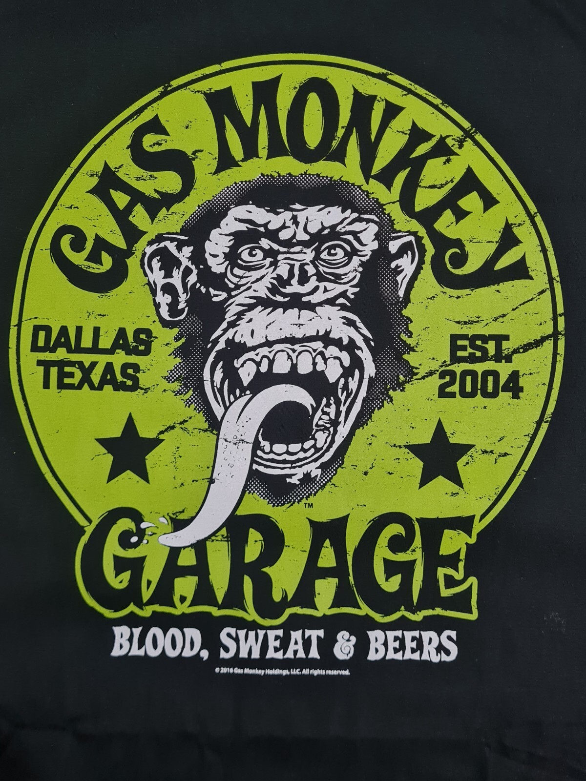 GMG Gas Monkey Garage Car Inspiring Green Round Logo T-Shirt Print ...