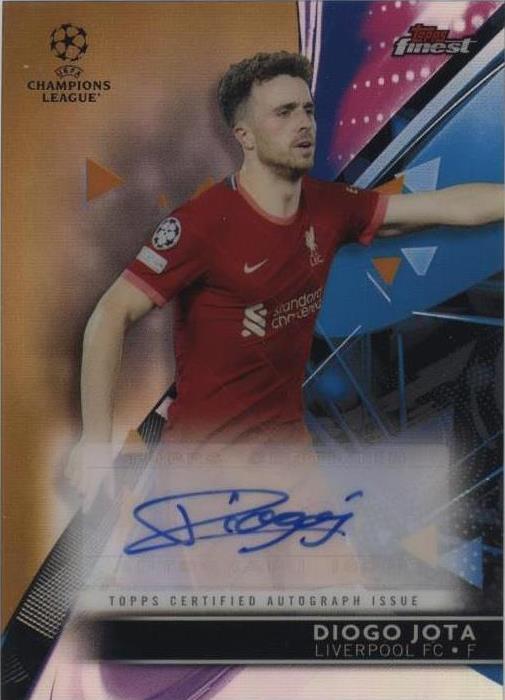 2021-22 Topps Finest UCL - Autographs Diogo Jota #BA-DJ Gold Refractor ...