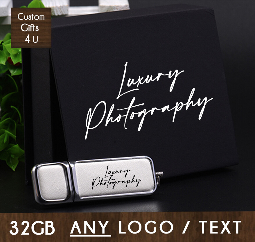 Personalised Leather USB + Gift Box 32GB Special Wedding Day Memories 1 ...