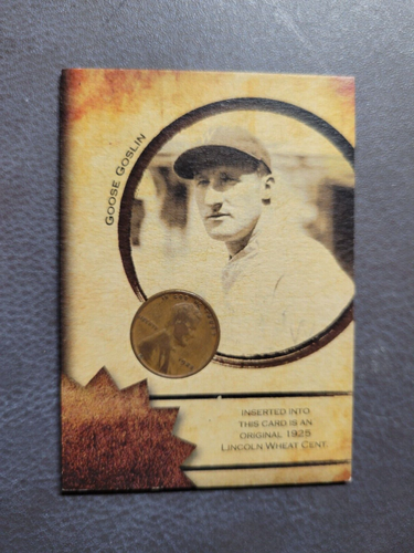 Goose Goslin Authenticated Ink 1925 Lincoln Wheat Penny Card | eBay