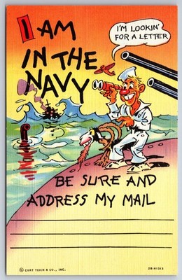 Ray Walters Military Comic~Sailor w/Spyglasses~I Am In The Navy~Fill ...