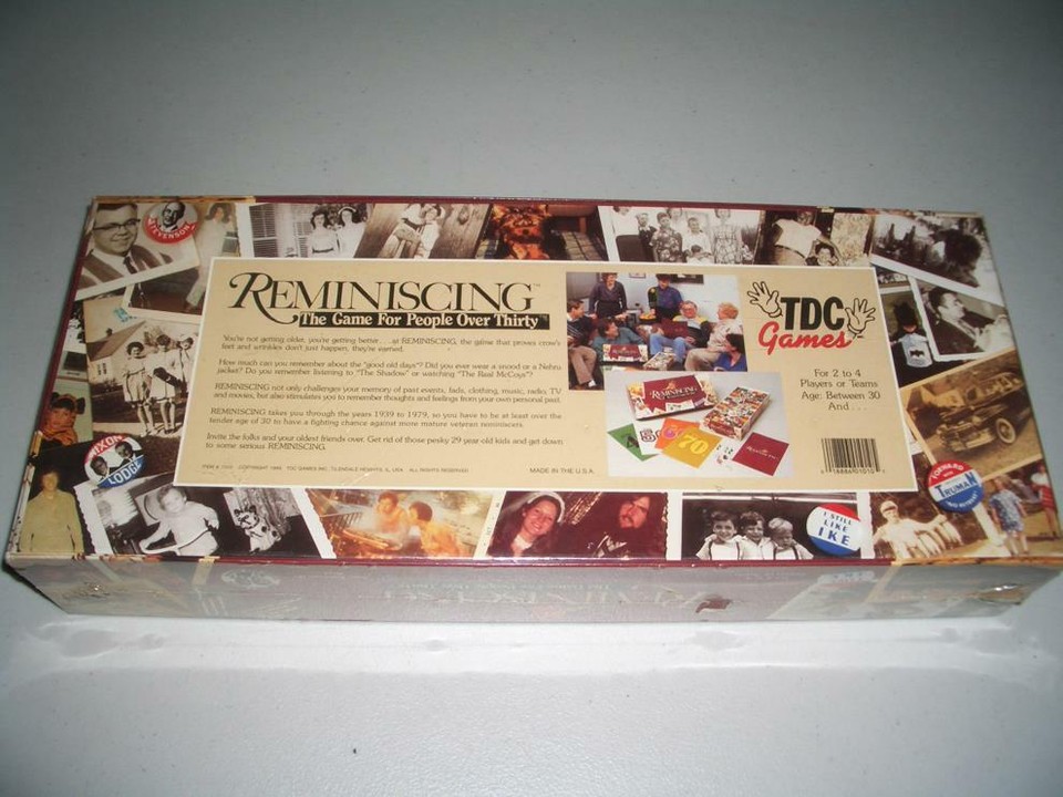 Reminiscing Board Game The Game For People Over Thirty- New / Factory ...
