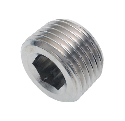 Nickel Plated Brass Internal Hex Male Blanking Plugs with NPT Threads ...