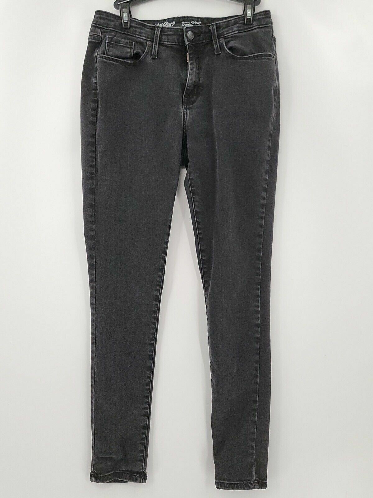Mossimo Jeans Womens Adult Size 8 30x29 Black Denim Skinny Mid Rise ...