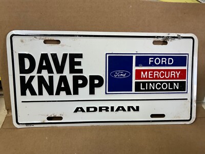 Vintage Dave Knapp Adrian Ford Booster License Plate | eBay