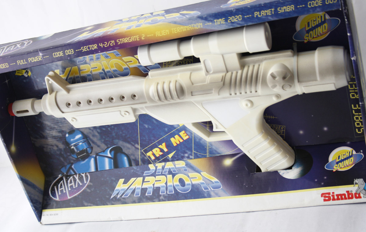 AMAZING DESIGN VINTAGE 90'S SPACE GUN GALAXY 18" COSMIC PISTOL SIMBA ...
