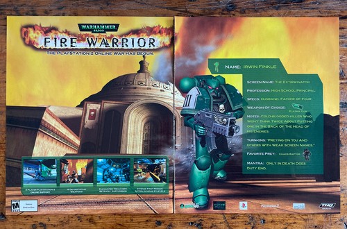 Warhammer 40,000 Fire Warrior PS2 2003 Vintage Print Ad/Poster Official ...