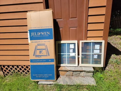 NEW Jeld-Wen White Vinyl Double-Hung Sash Replacement Window Kit 25-3/8 ...